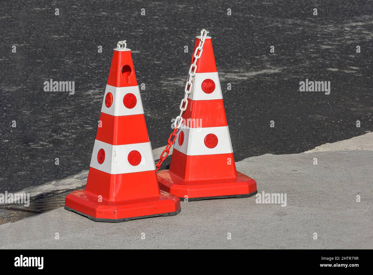 Collar cone, no parking mark on the street Stock Photo - Alamy