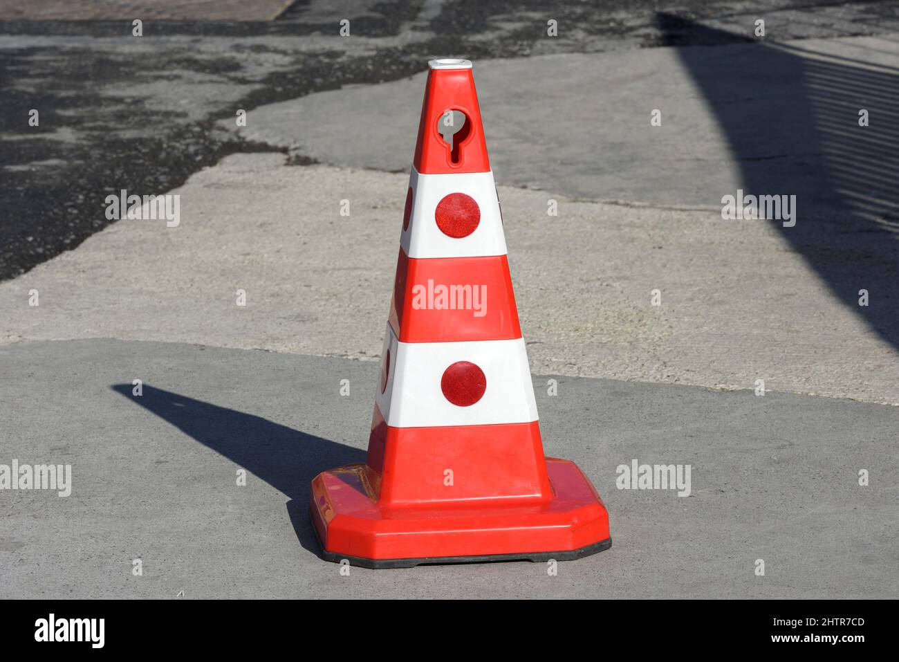 Collar cone, no parking mark on the street Stock Photo - Alamy