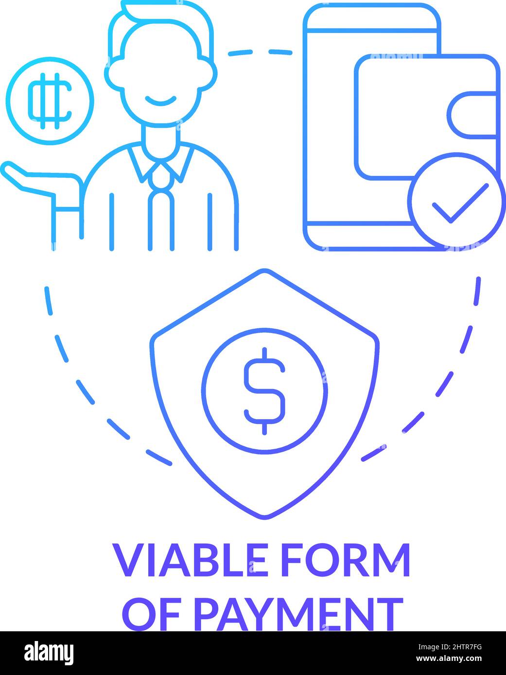 Viable form of payment blue gradient concept icon Stock Vector Image ...