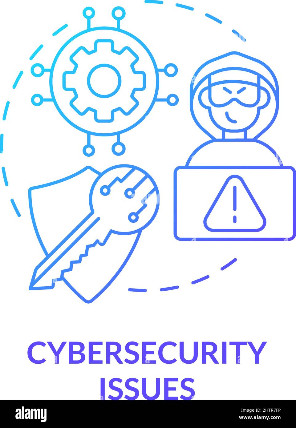 Cybersecurity issues blue gradient concept icon Stock Vector Image ...