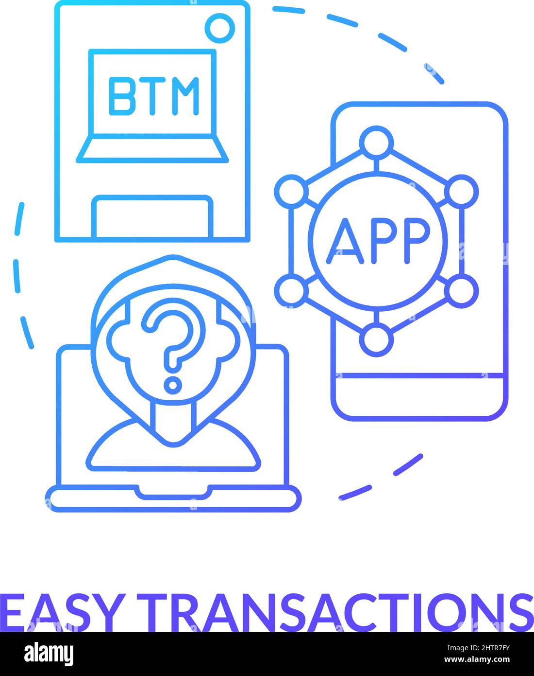 Easy transactions blue gradient concept icon Stock Vector Image & Art ...