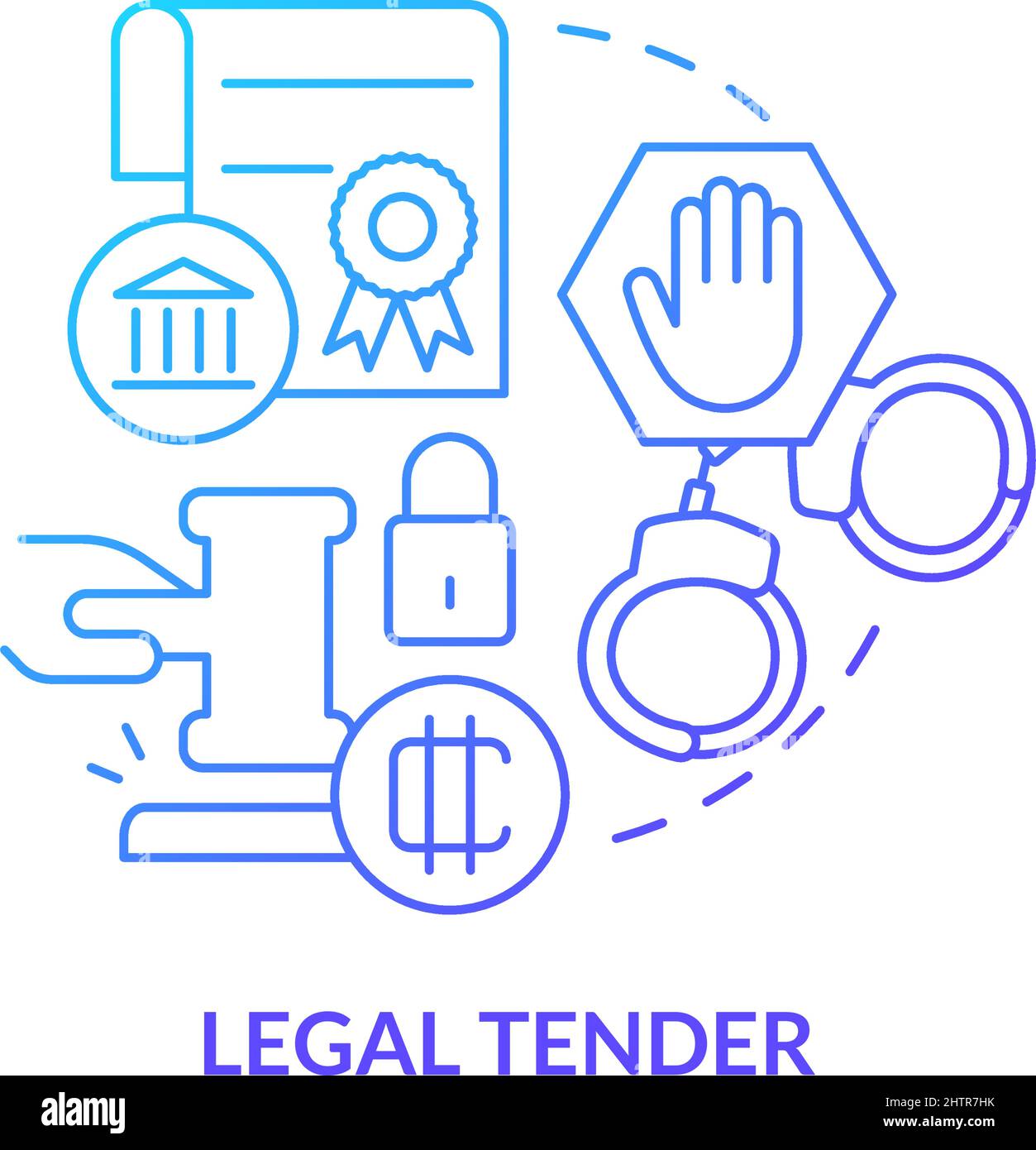 Legal tender blue gradient concept icon Stock Vector Image & Art - Alamy