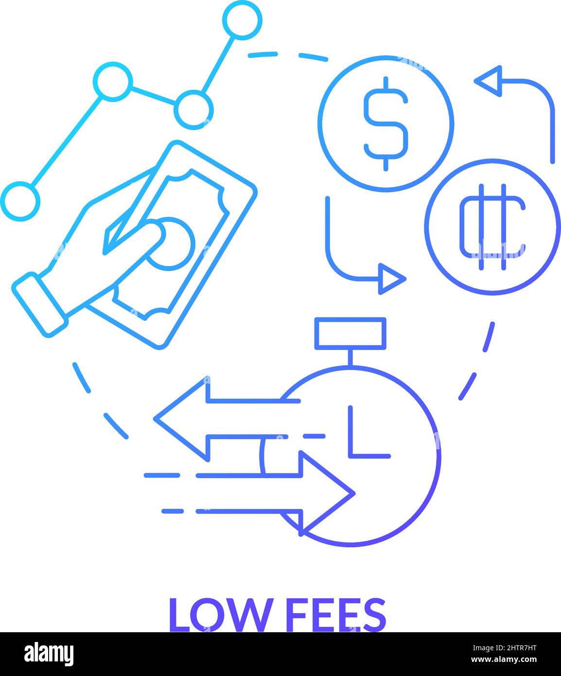 Low fees blue gradient concept icon Stock Vector Image & Art - Alamy