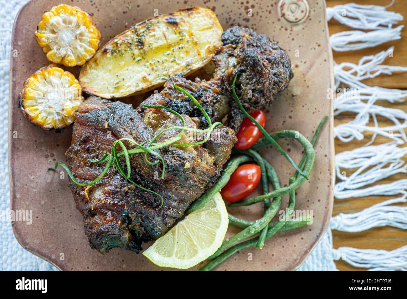 Greece food lamb taverna restaurant hi-res stock photography and images ...