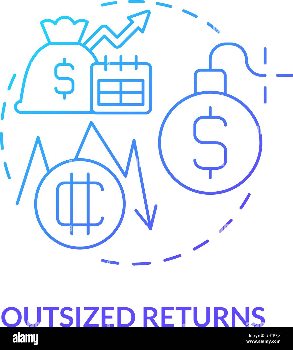 Outsized returns blue gradient concept icon Stock Vector Image & Art ...