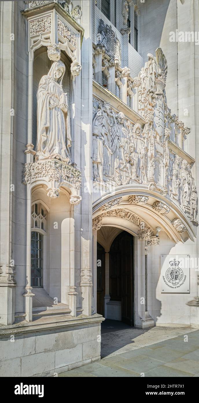 Entrance to the Supreme Court, the final court of appeal in the United ...