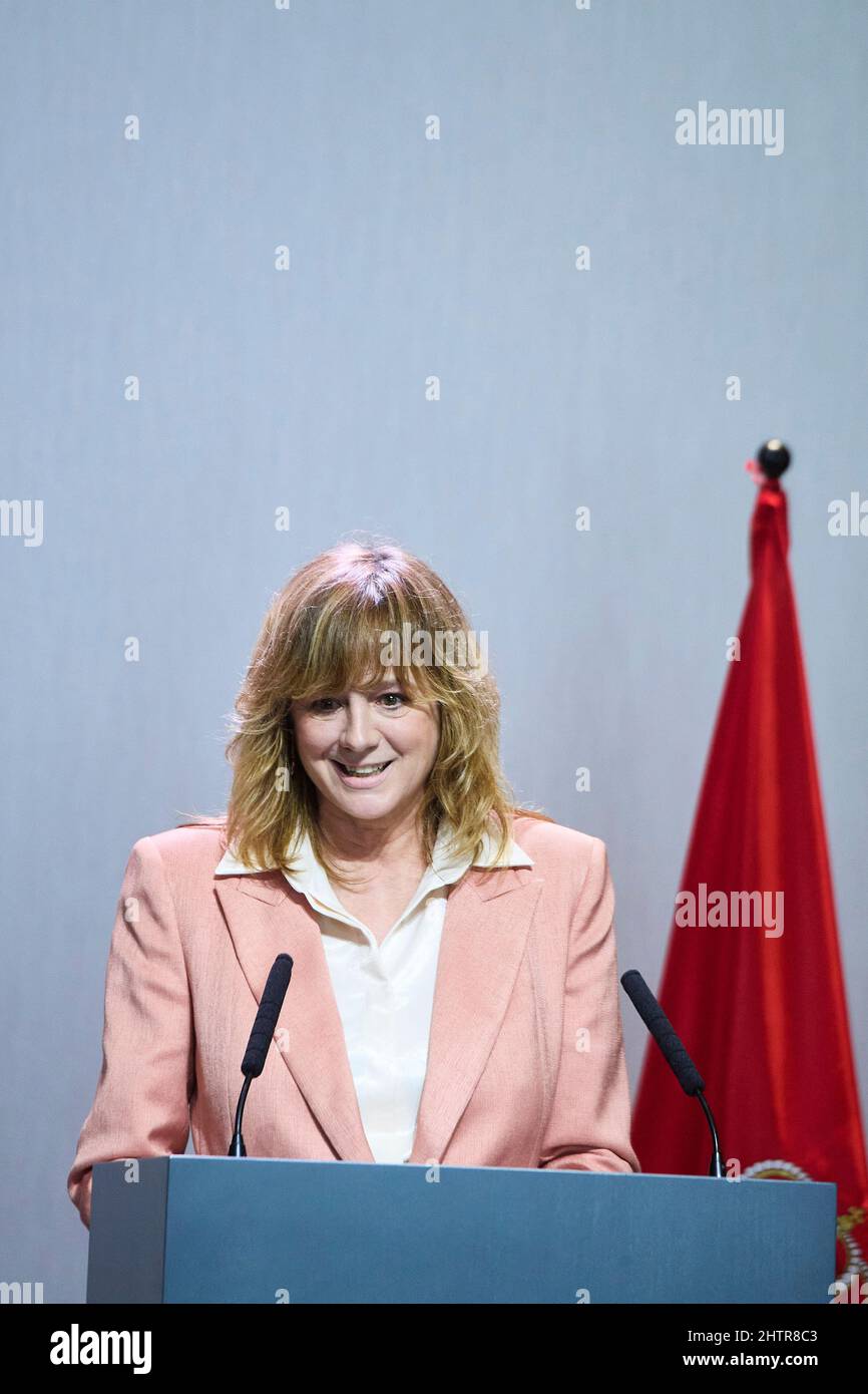 Pamplona, Navarra, Spain. 2nd Mar, 2022. Emma Suarez attends delivery ...