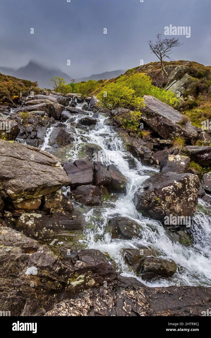 Waterfall in Snowdonia National Park, North Wales Stock Photo - Alamy