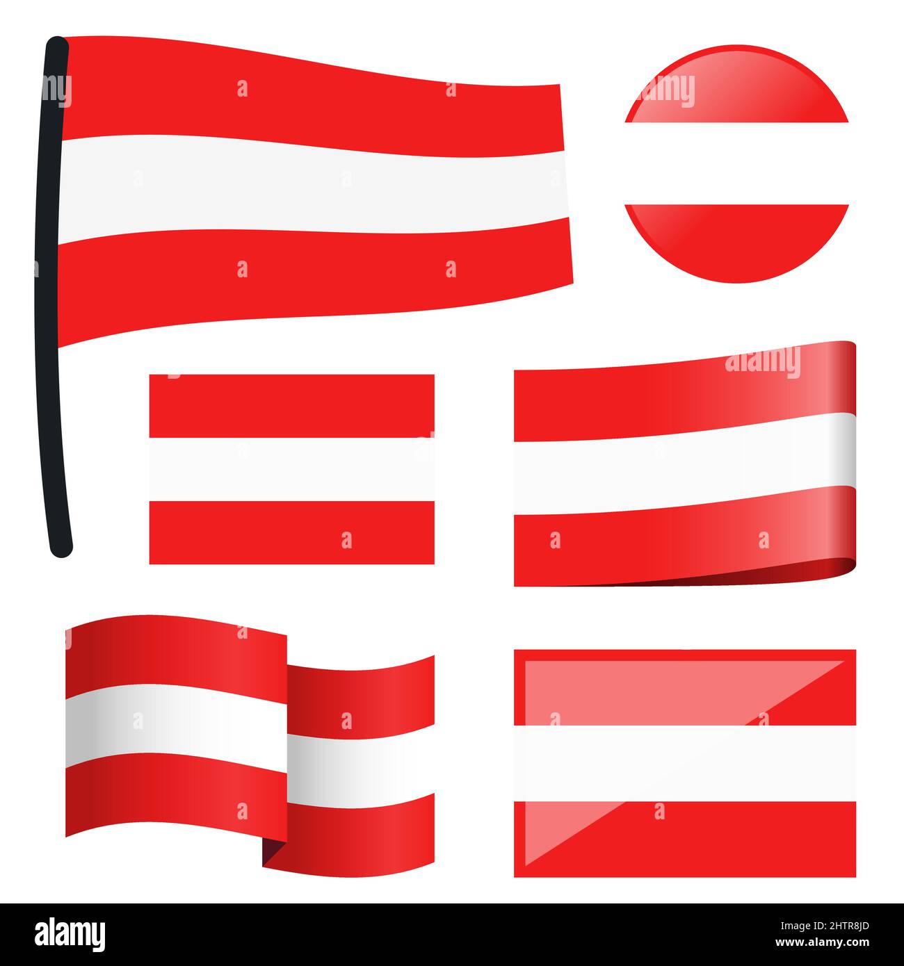 collection of different swung flags of country Austria Stock Vector ...