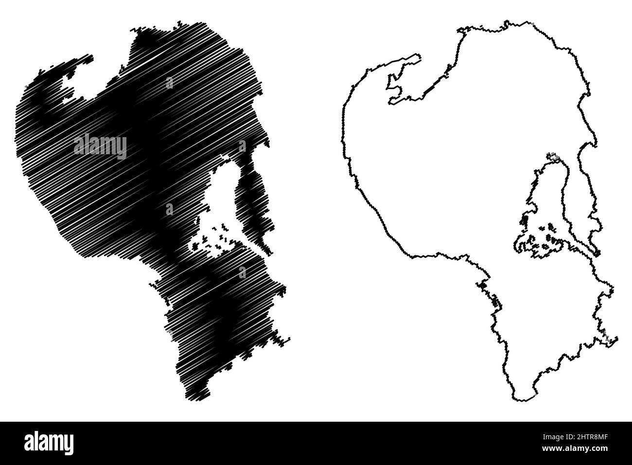 Bolshoy Solovetsky island (Russia, Russian Federation, White Sea) map ...
