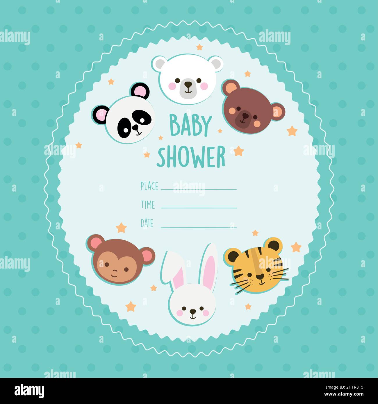 baby shower invitation with animals Stock Vector Image & Art - Alamy