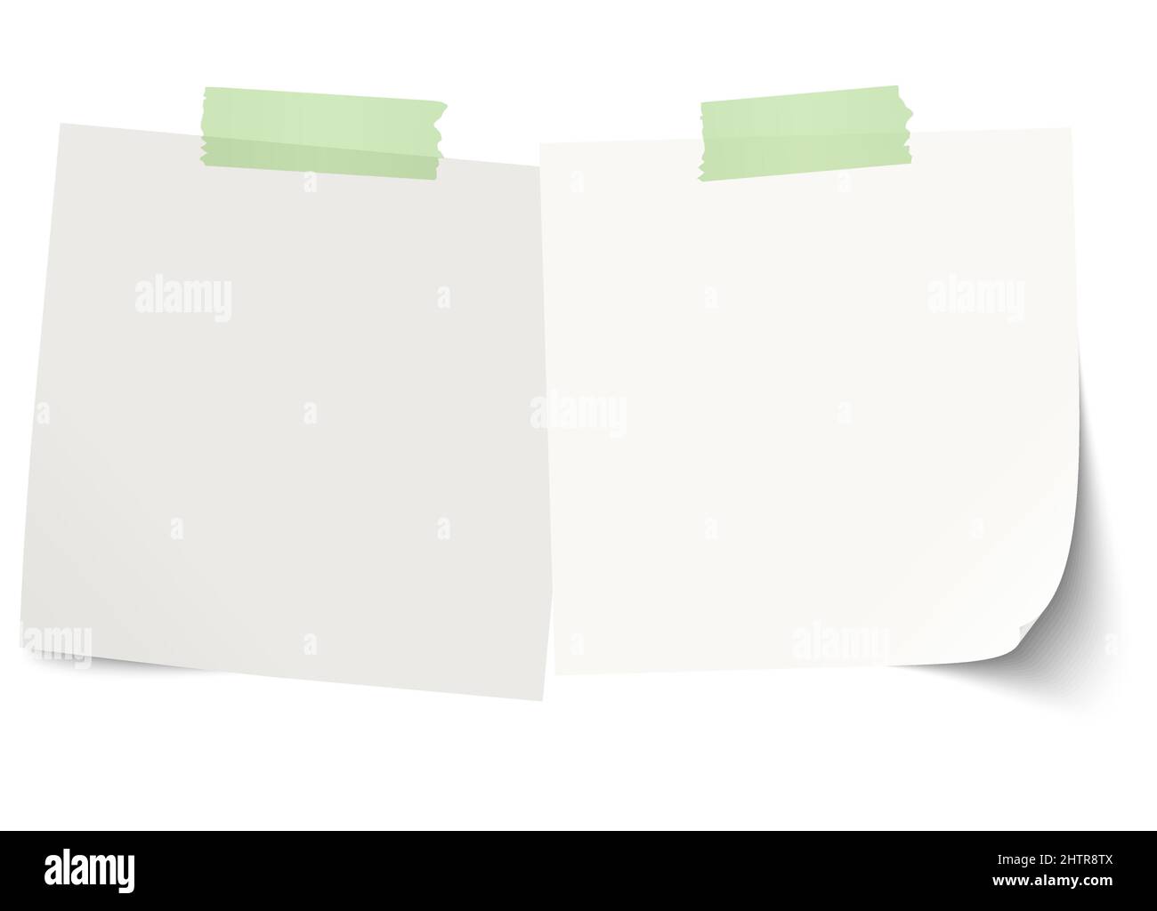 eps vector illustration with business little sticky notes in a row with ...