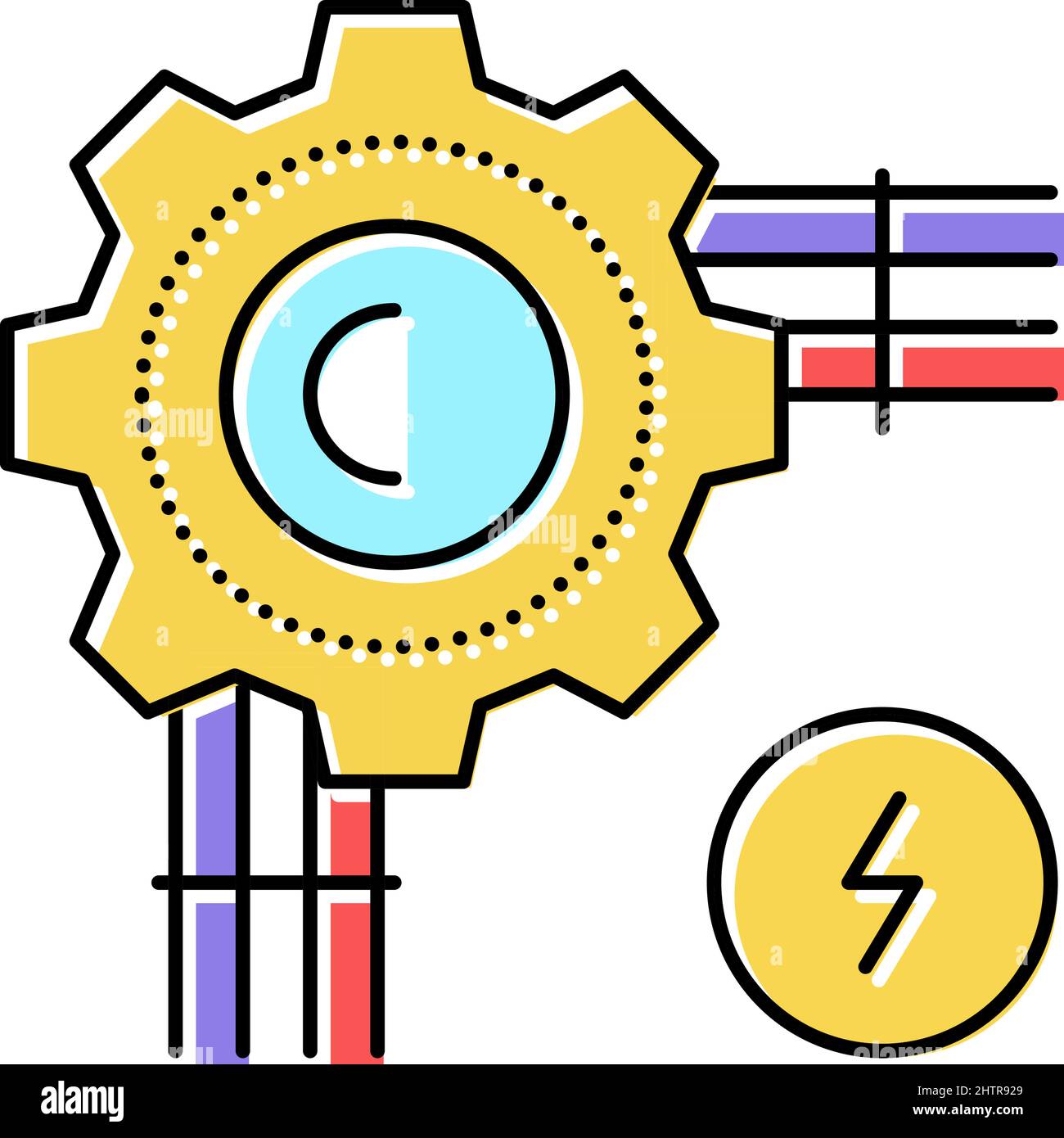 electrical wire color icon vector flat illustration Stock Vector Image ...