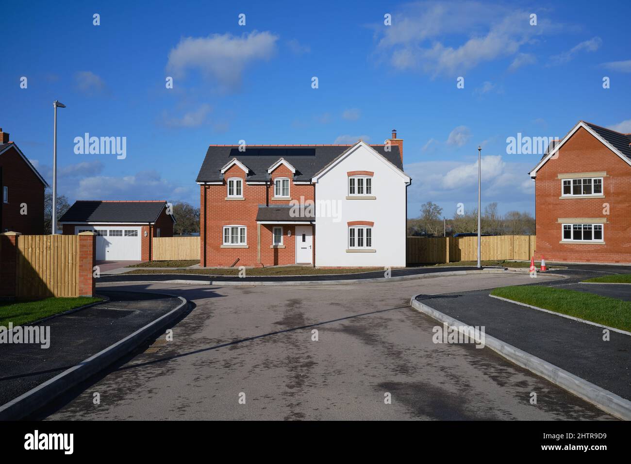 newly completed house on a new estate Stock Photo - Alamy