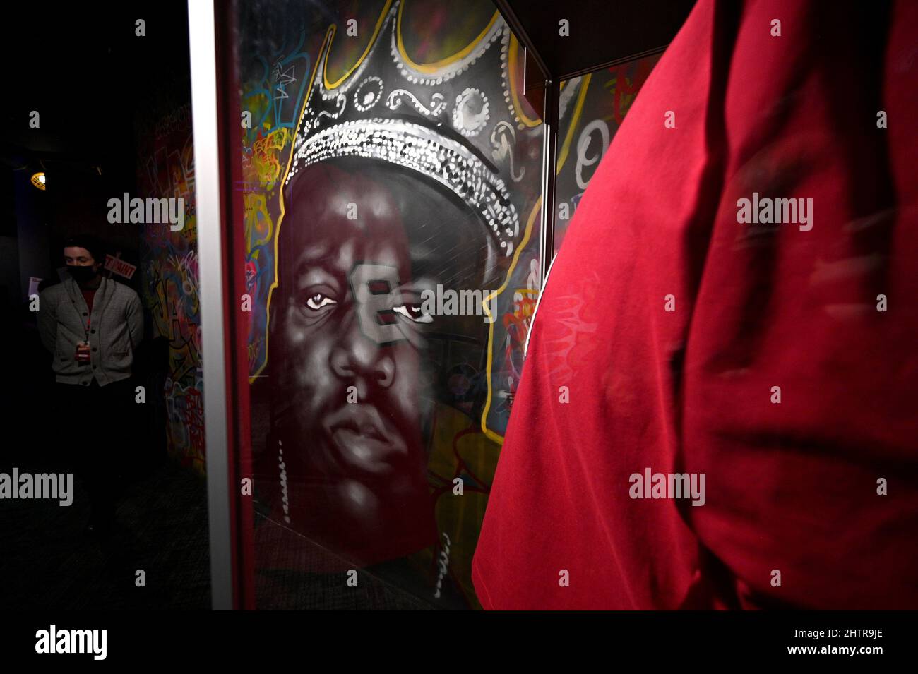 New York, USA. 01st Mar, 2022. A portrait and red suit from Brooklyn ...
