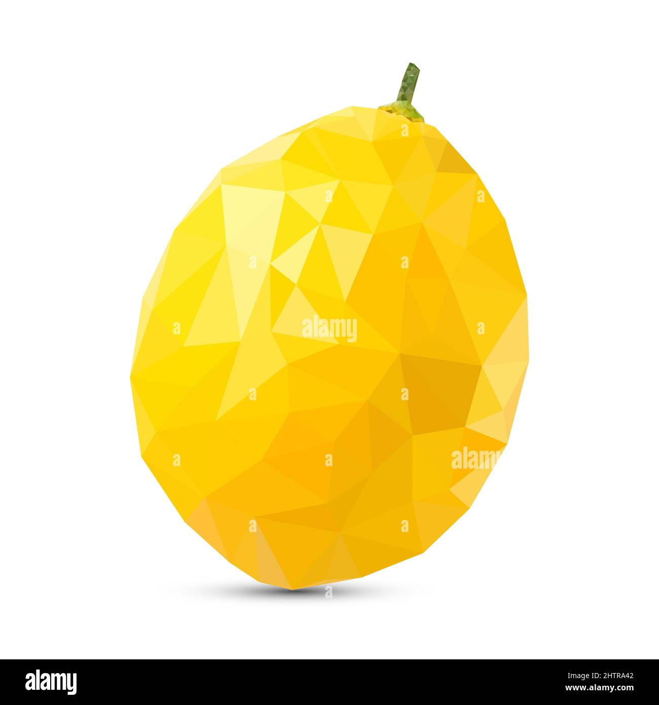 Polygon Lemon vector illustration. Yellow polygonal fruits isolated on ...
