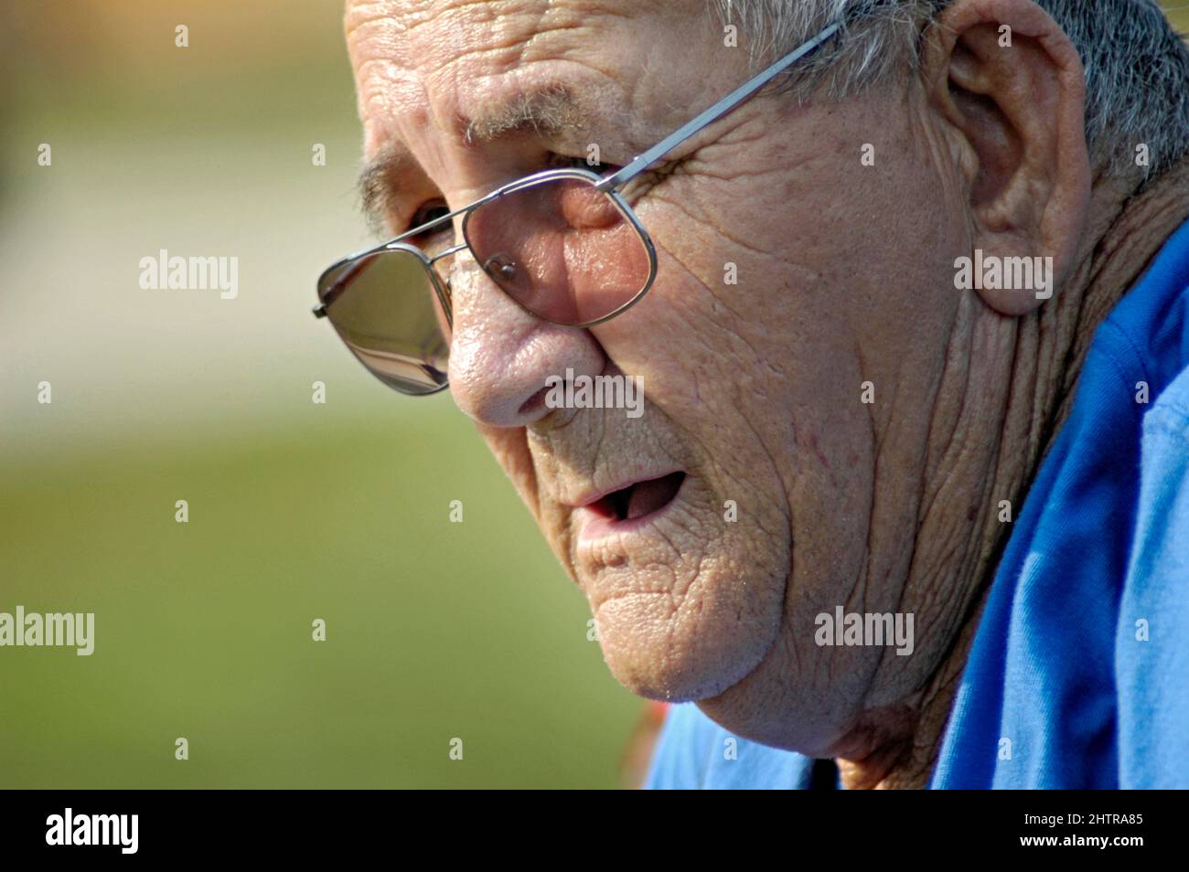 Old Man with Glasses Stock Photo - Alamy