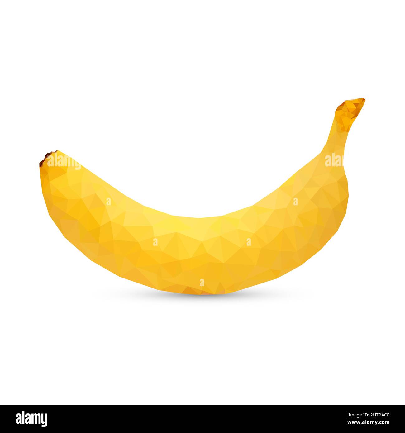 Polygon Banana vector illustration. Yellow polygonal fruits isolated on ...