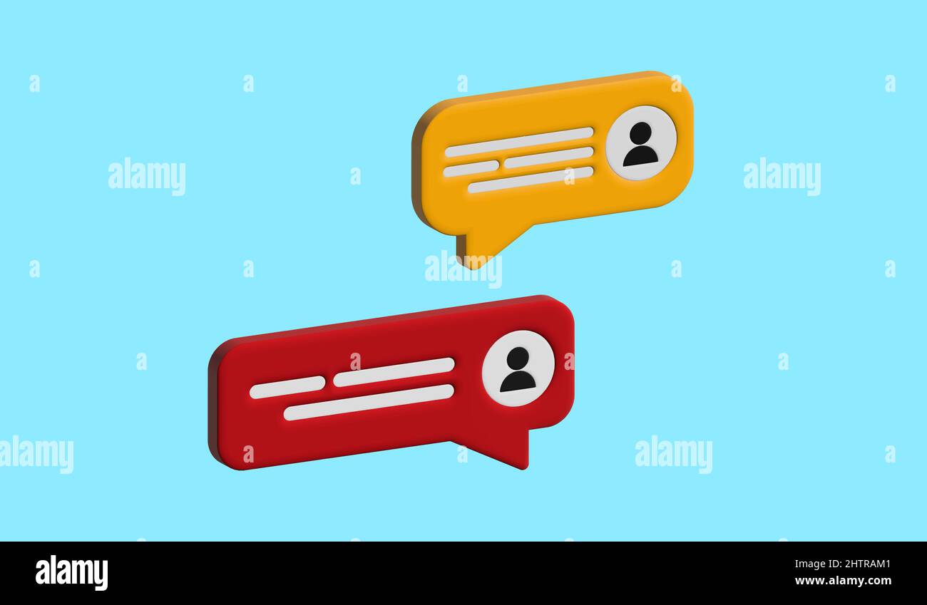 3d chat bubbles isolated on blue background Stock Vector Image & Art ...