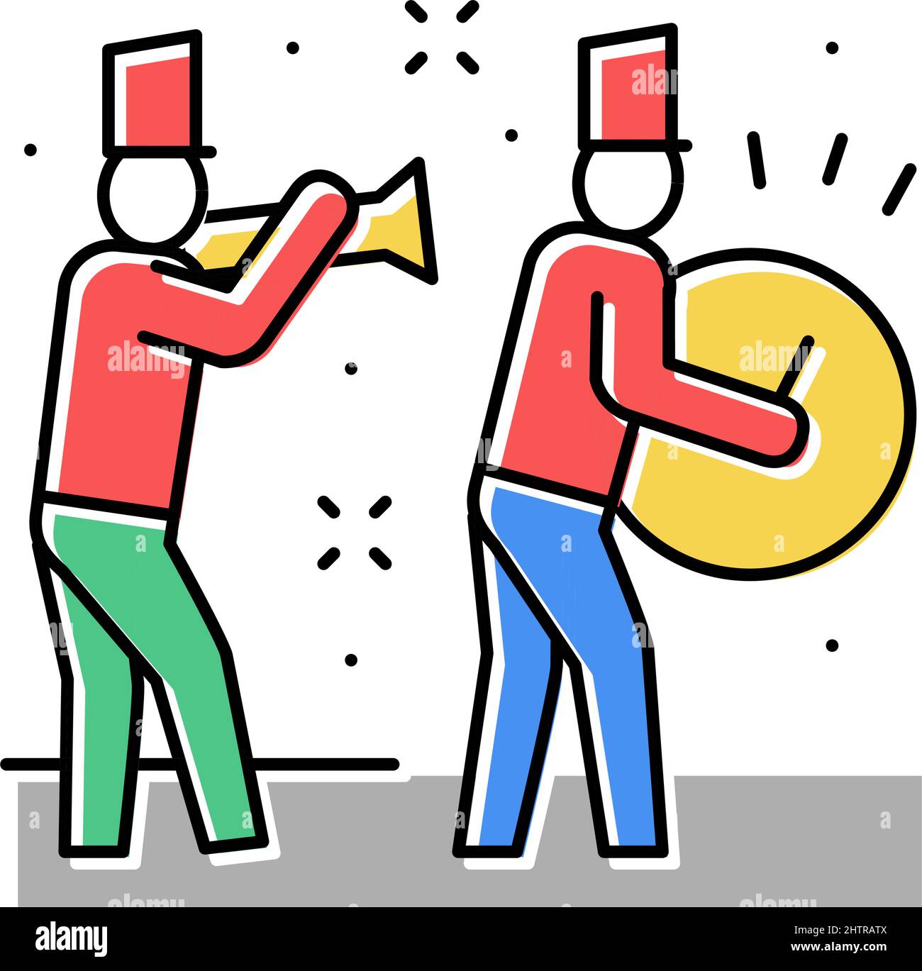 orchestra playing music on parade color icon vector illustration Stock ...
