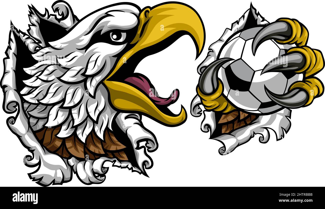 Bald Eagle Hawk Ripping Soccer Football Mascot Stock Vector Image & Art ...