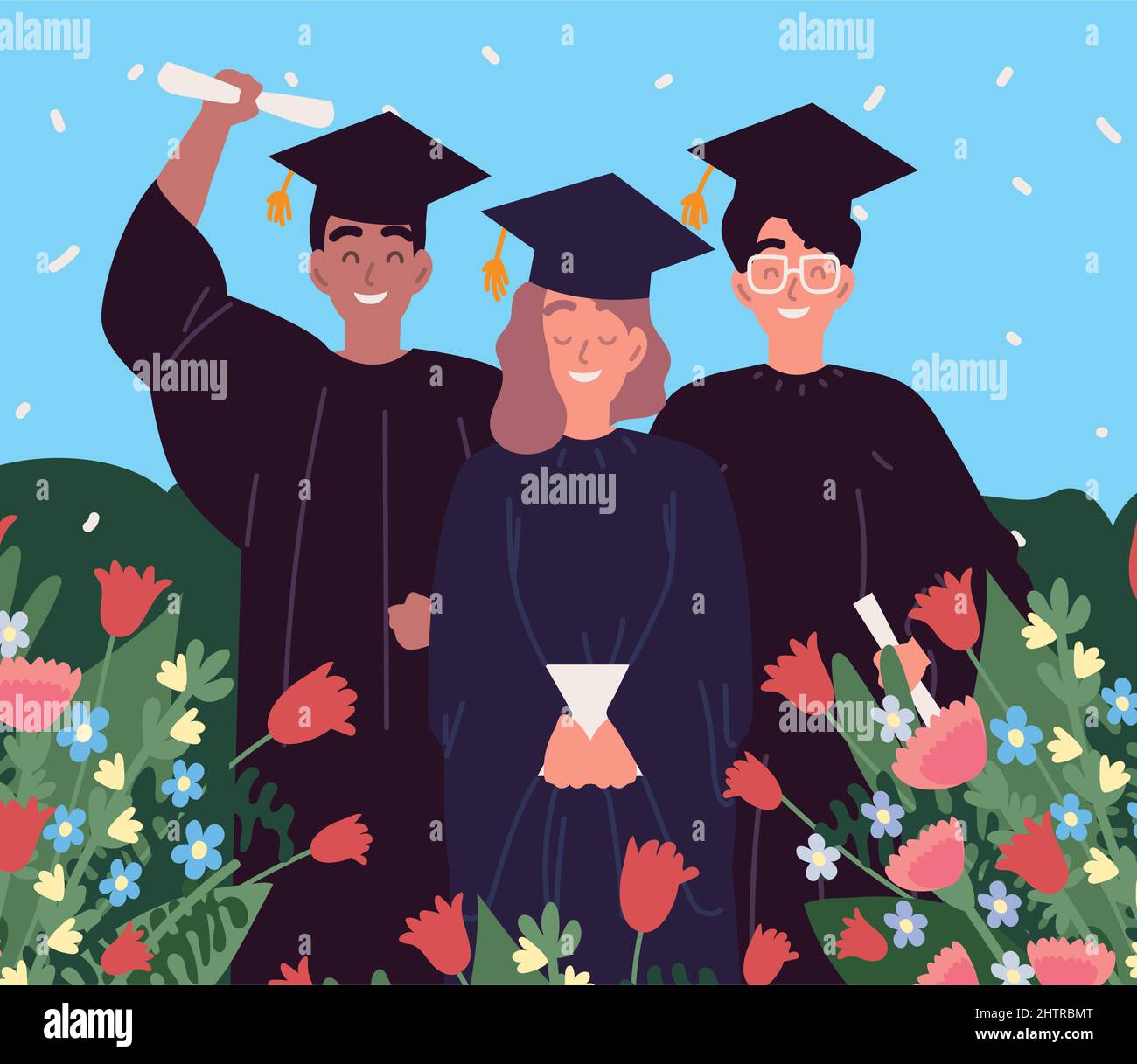 Flowers gown graduation Stock Vector Images - Alamy