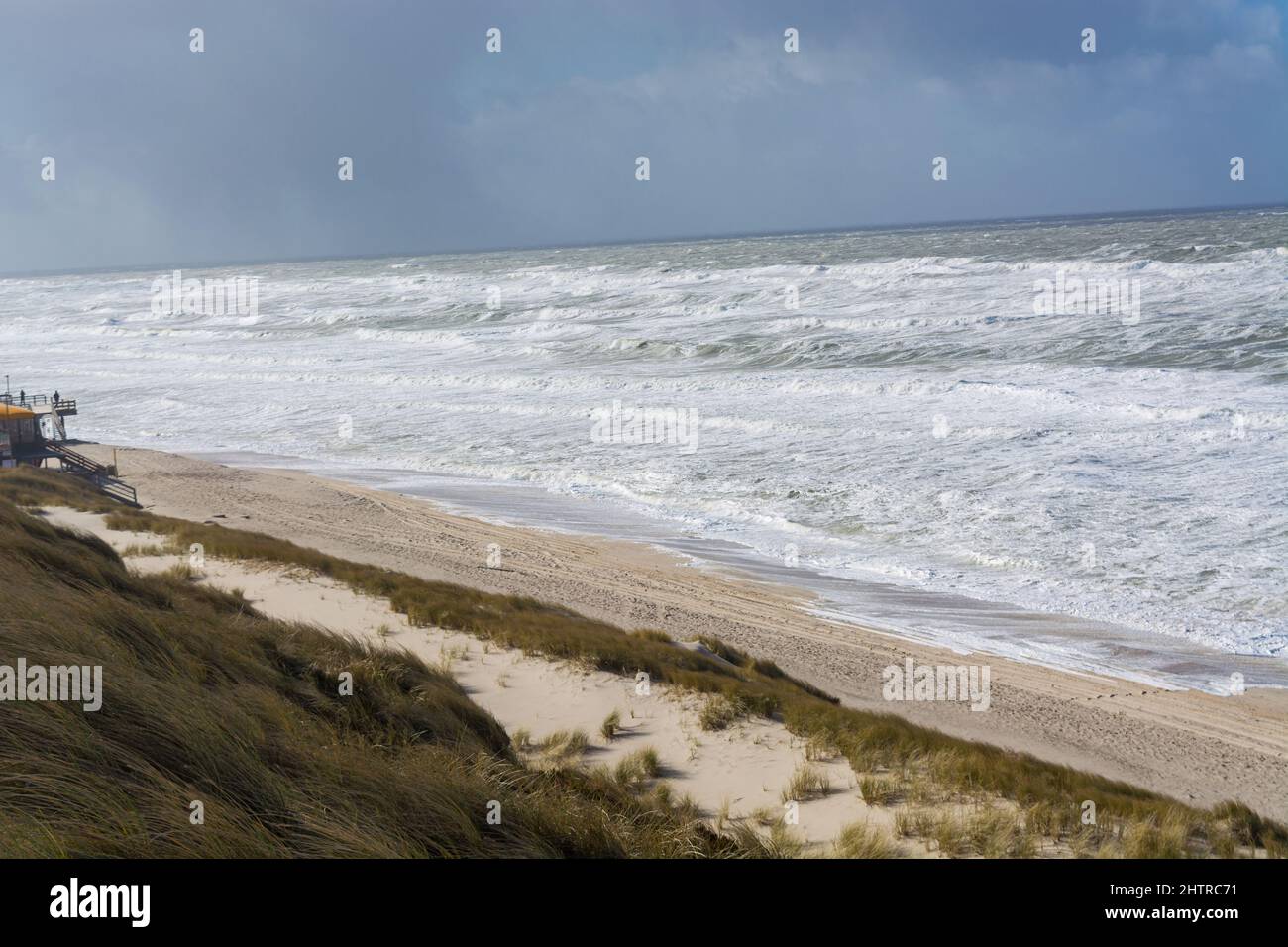 Coastal landscape of the island of Sylt after the storm surge Stock ...