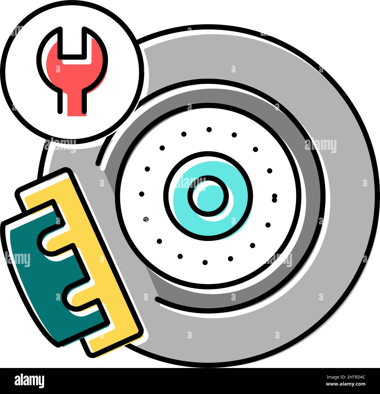 brake disc repair color icon vector isolated illustration Stock Vector ...