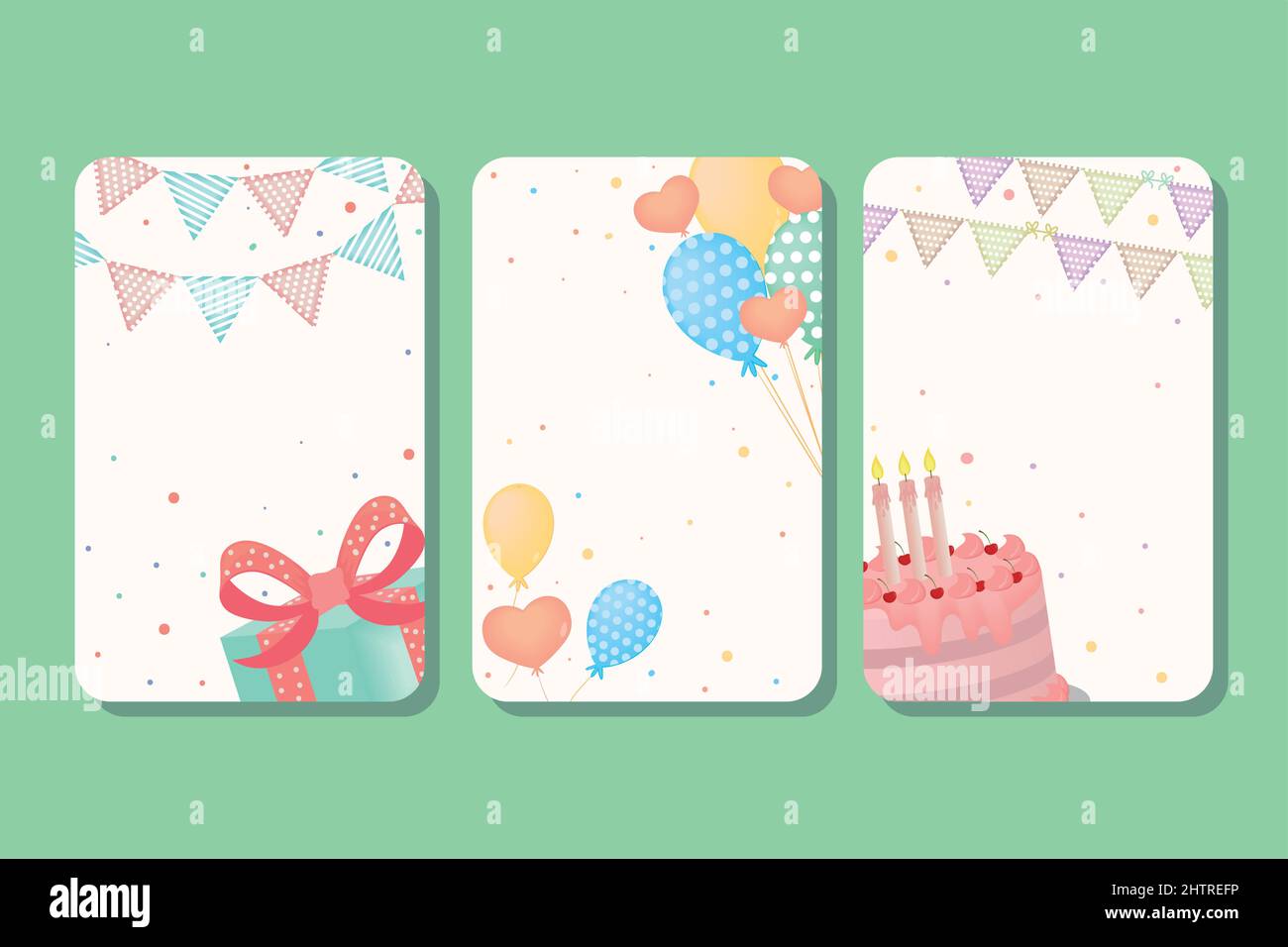 birthday cards set Stock Vector Image & Art - Alamy