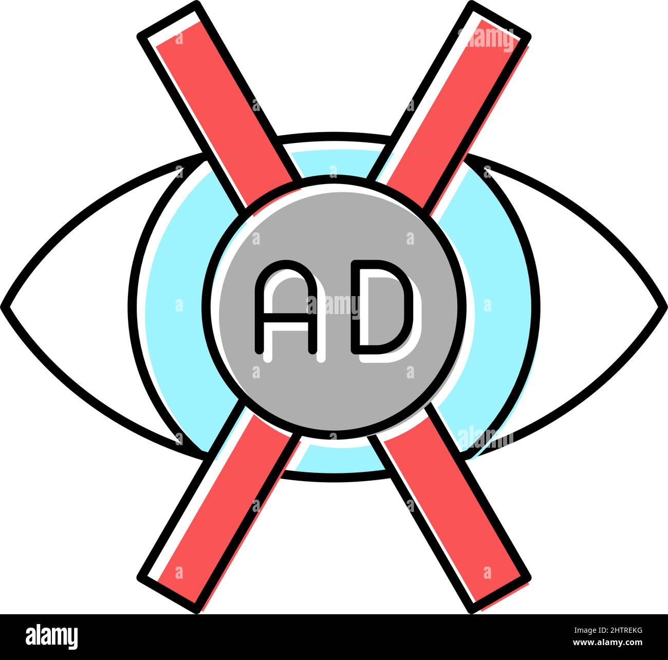 advertisement no vision color icon vector illustration Stock Vector ...
