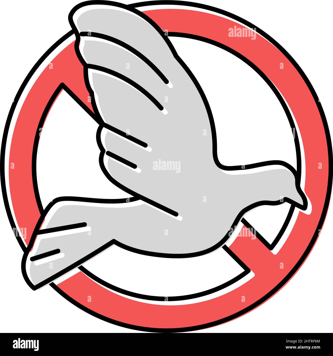bird control color icon vector illustration Stock Vector Image & Art ...
