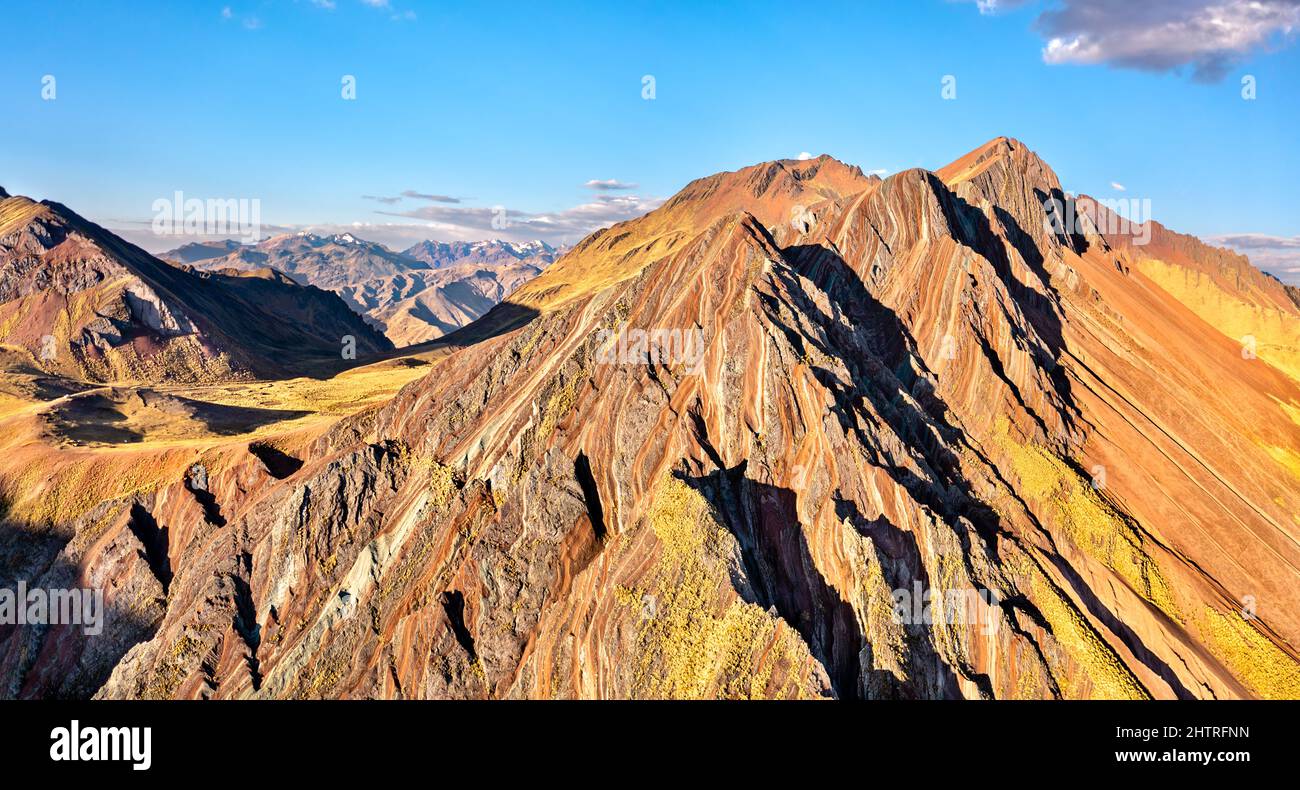 Pallay Punchu of Apu Takllo Rainbow Mountains in Peru Stock Photo - Alamy