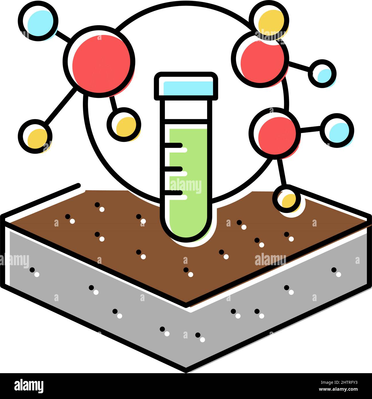 laboratory chemical soil testing color icon vector illustration Stock ...