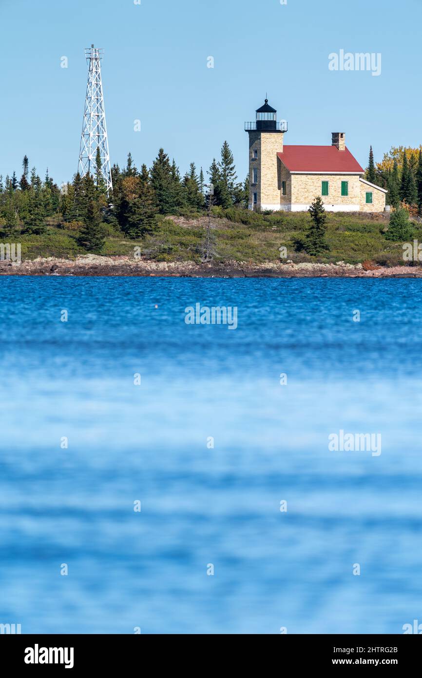 Copper Harbor Lighthouse on Lake Superior in Michigan USA Stock Photo ...