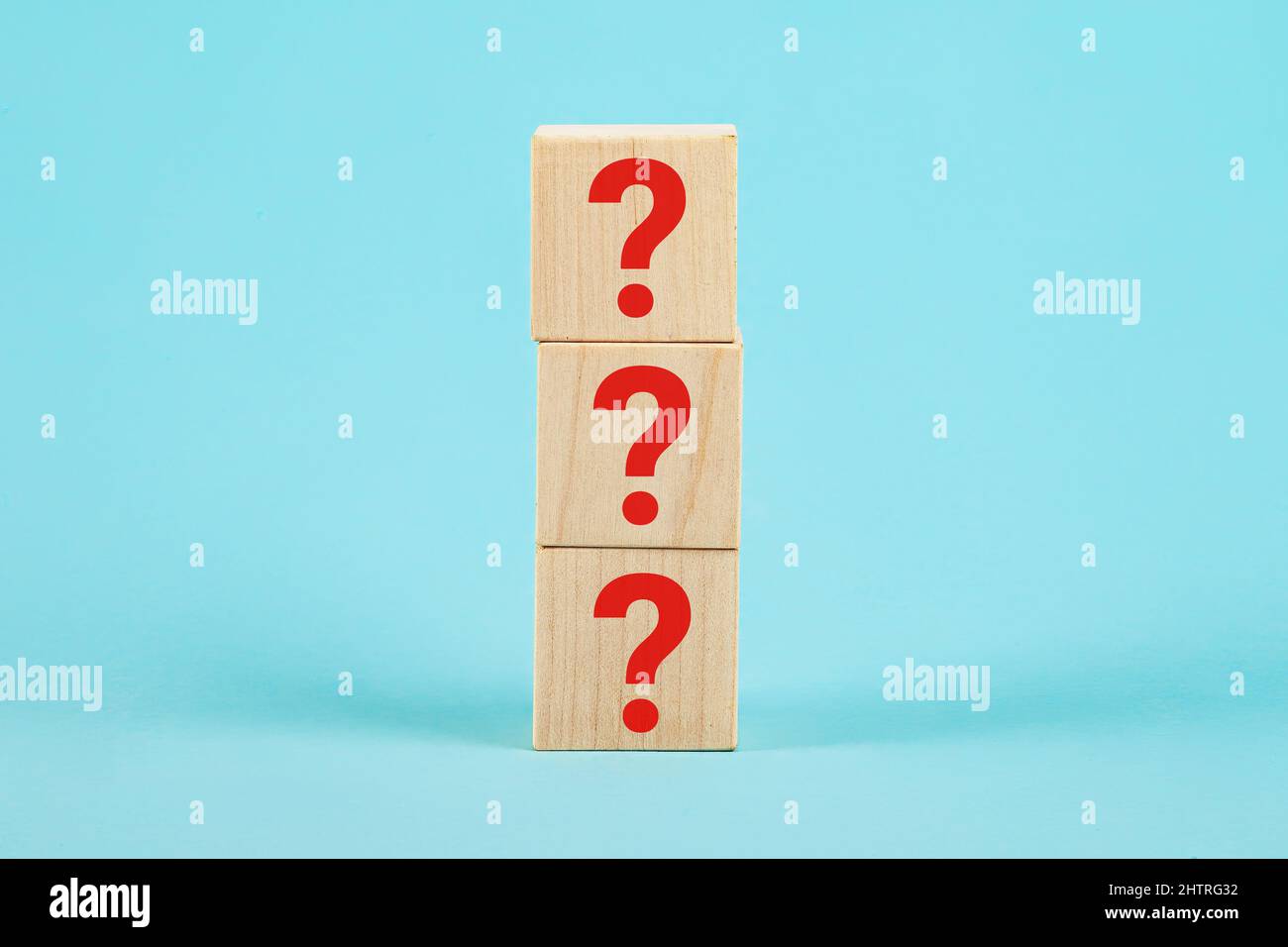 QUESTION The shape of a wooden cube block with a question mark symbol ...