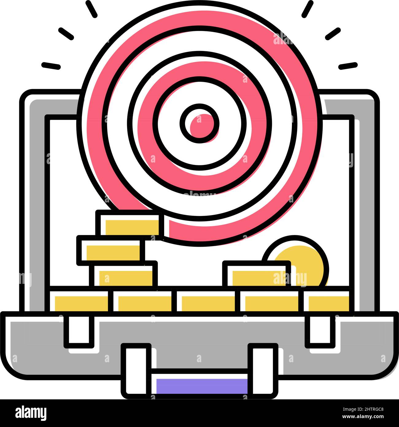 goal achievement color icon vector illustration Stock Vector Image ...