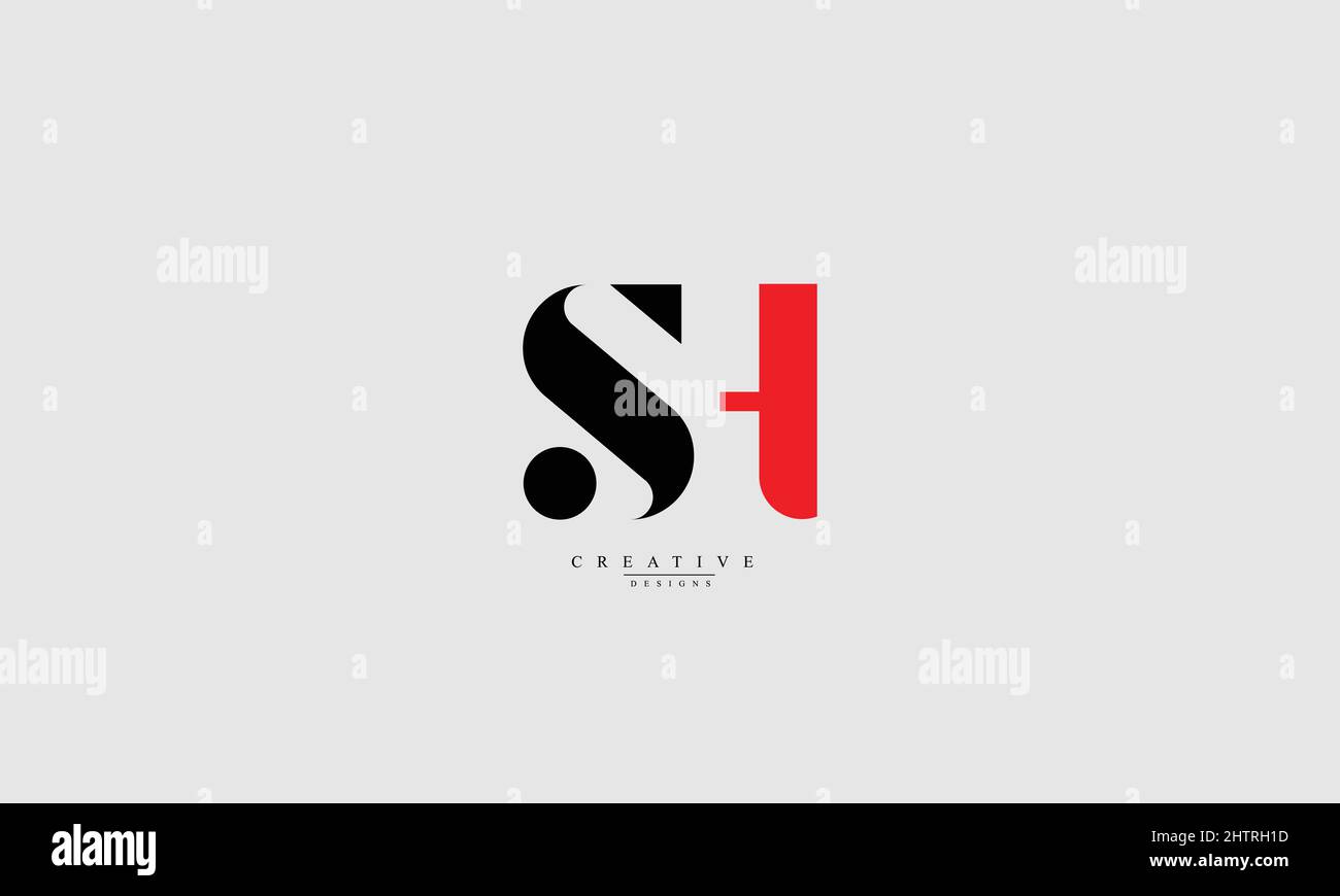 Alphabet Letters Initials Monogram Logo Sh Hs S H Stock Vector Image