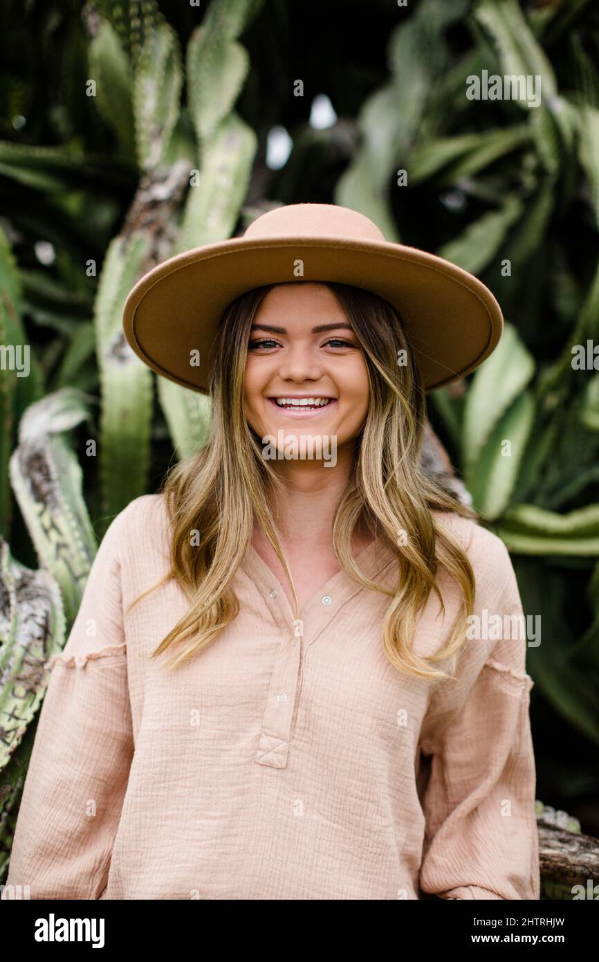 Mid Twenties Woman Modeling Clothing And Accessories In San Diego Stock