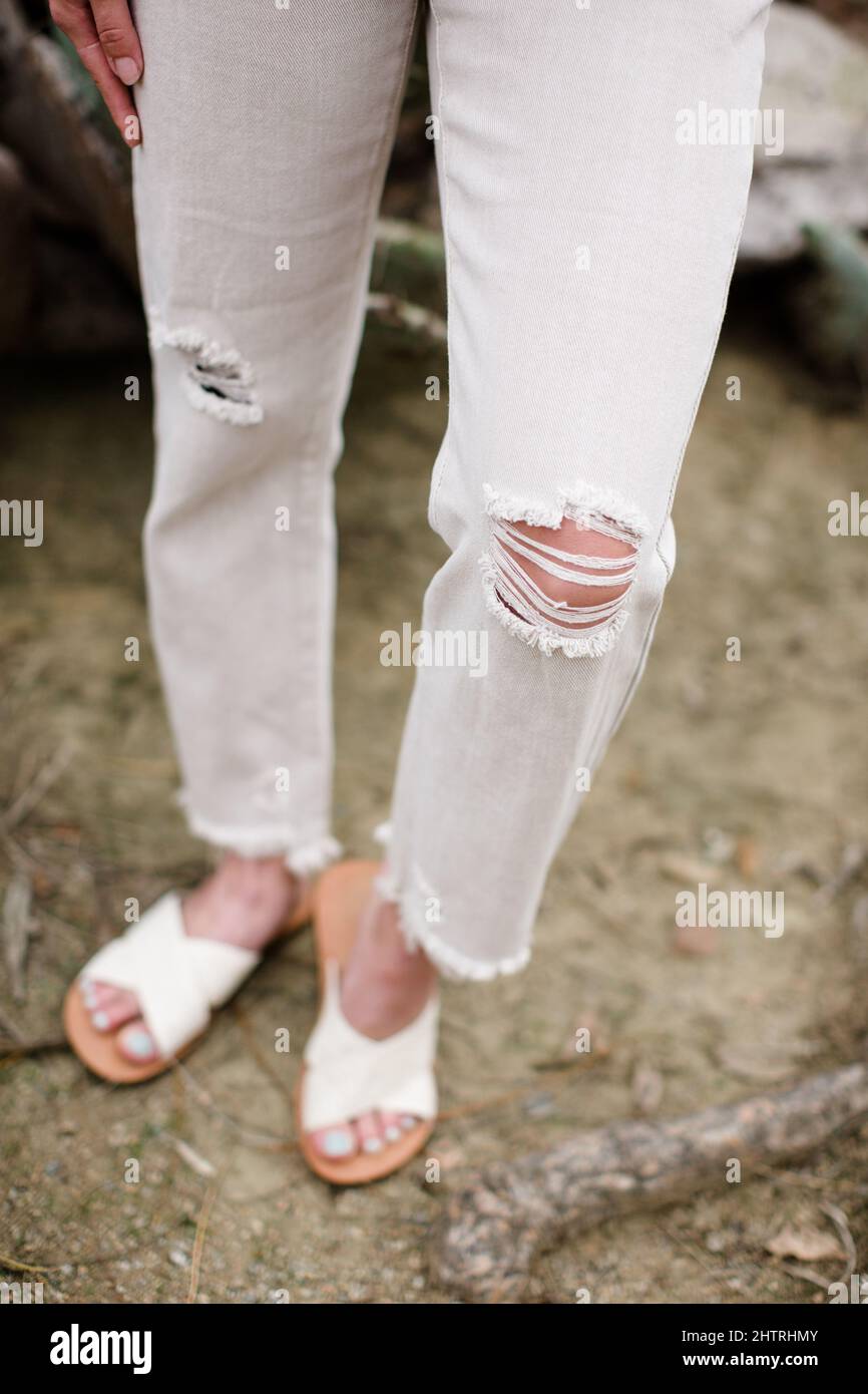 Frayed jeans hi-res stock photography and images - Alamy