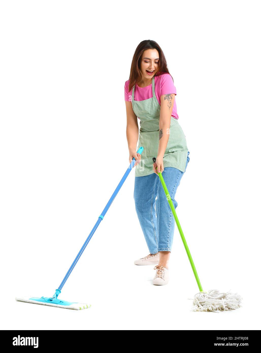 Woman mops the floor hi-res stock photography and images - Alamy