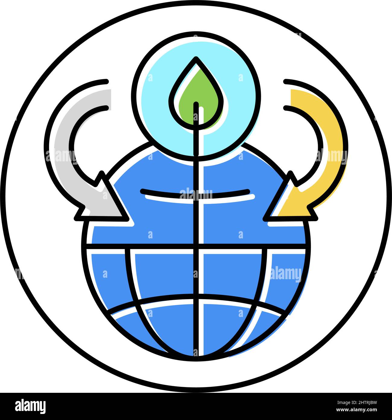 global ecology and environment color icon vector illustration Stock ...