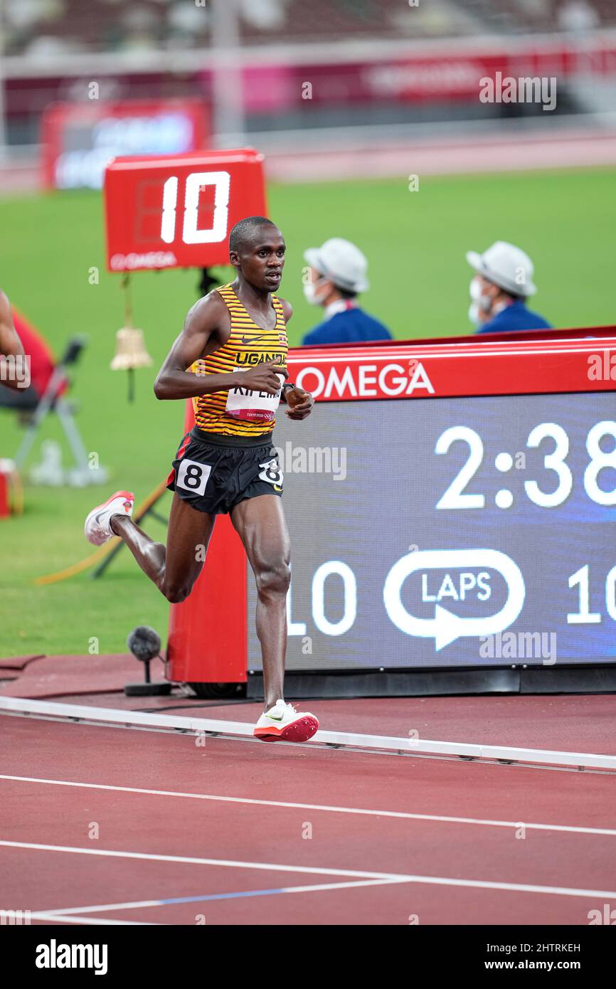 Jacob Kiplimo participating in the 2020 Tokyo Olympics in the 5000m ...