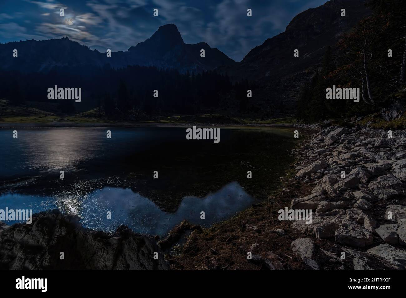 Swiss alps and full moon hi-res stock photography and images - Alamy