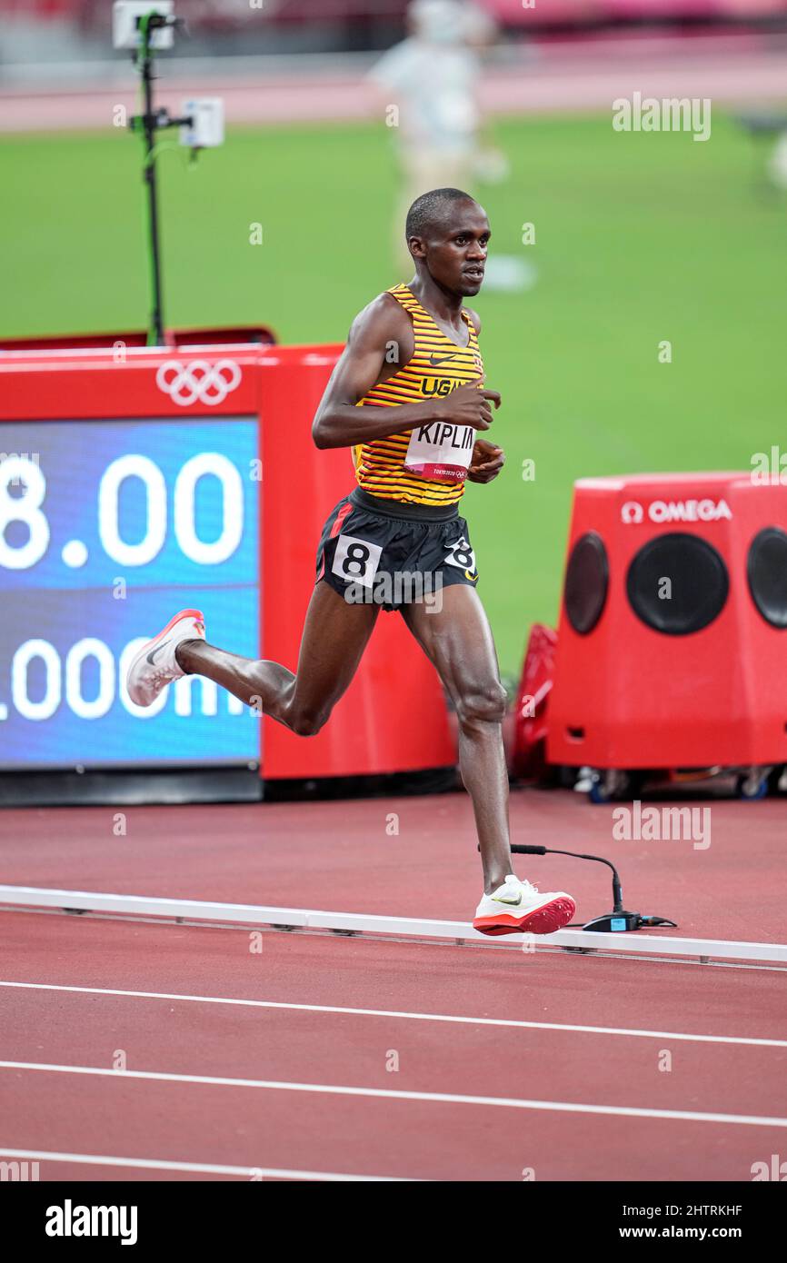 Jacob Kiplimo participating in the 2020 Tokyo Olympics in the 5000m ...