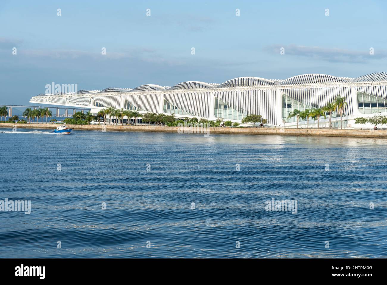 View to modern architecture white museum building in downtown area ...