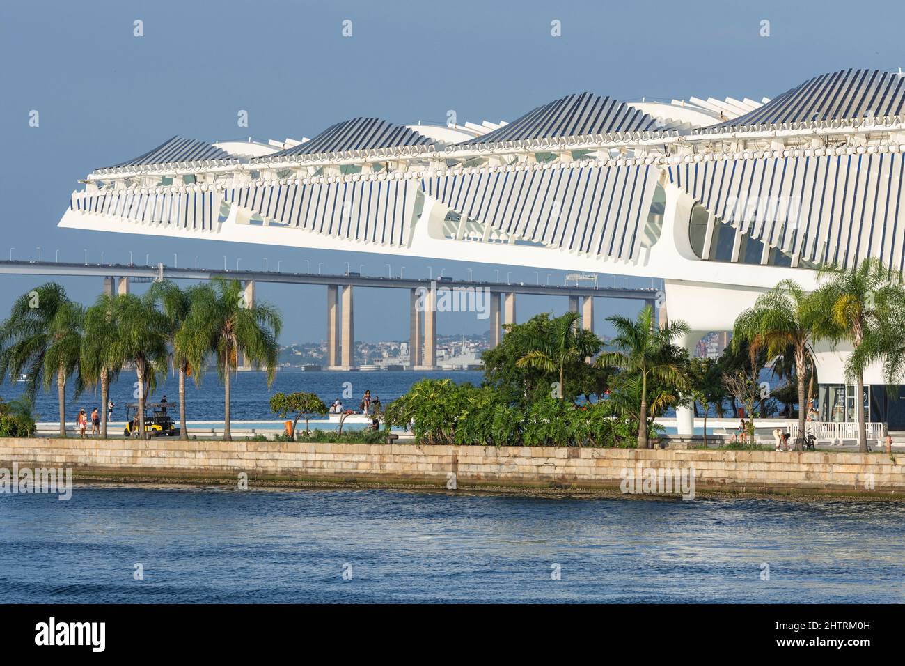 View to modern architecture white museum building in downtown area ...