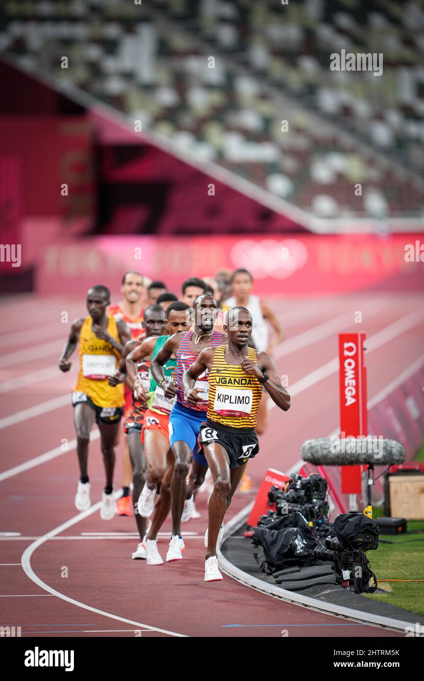 Jacob Kiplimo participating in the 2020 Tokyo Olympics in the 5000m ...