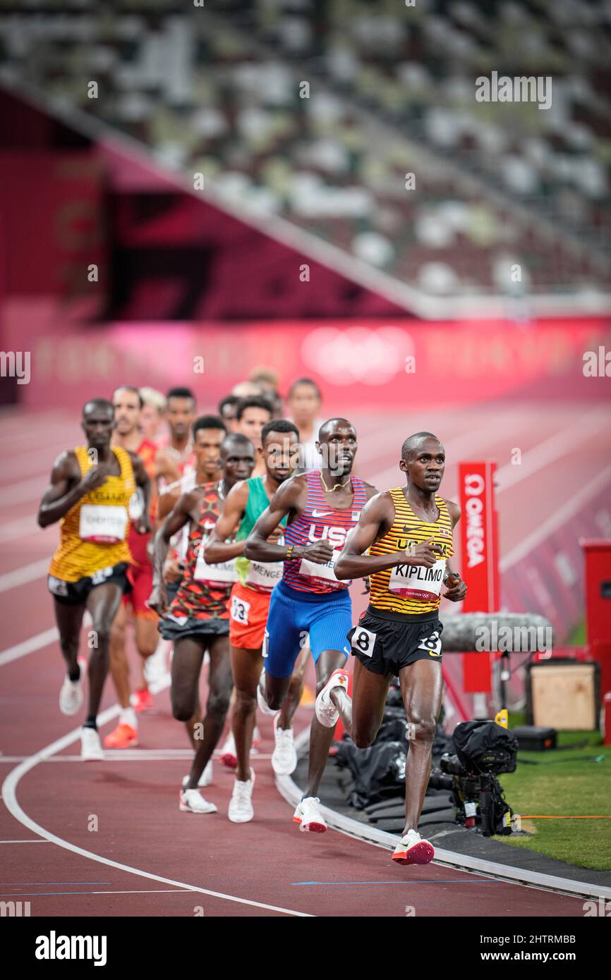 Jacob Kiplimo participating in the 2020 Tokyo Olympics in the 5000m ...