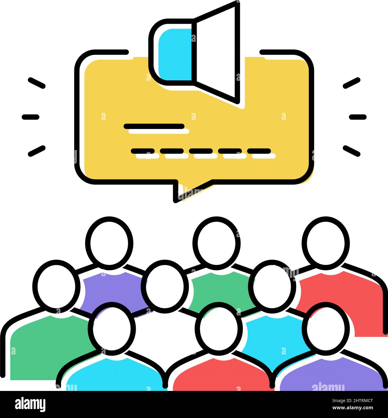 public hearing on forum color icon vector illustration Stock Vector ...