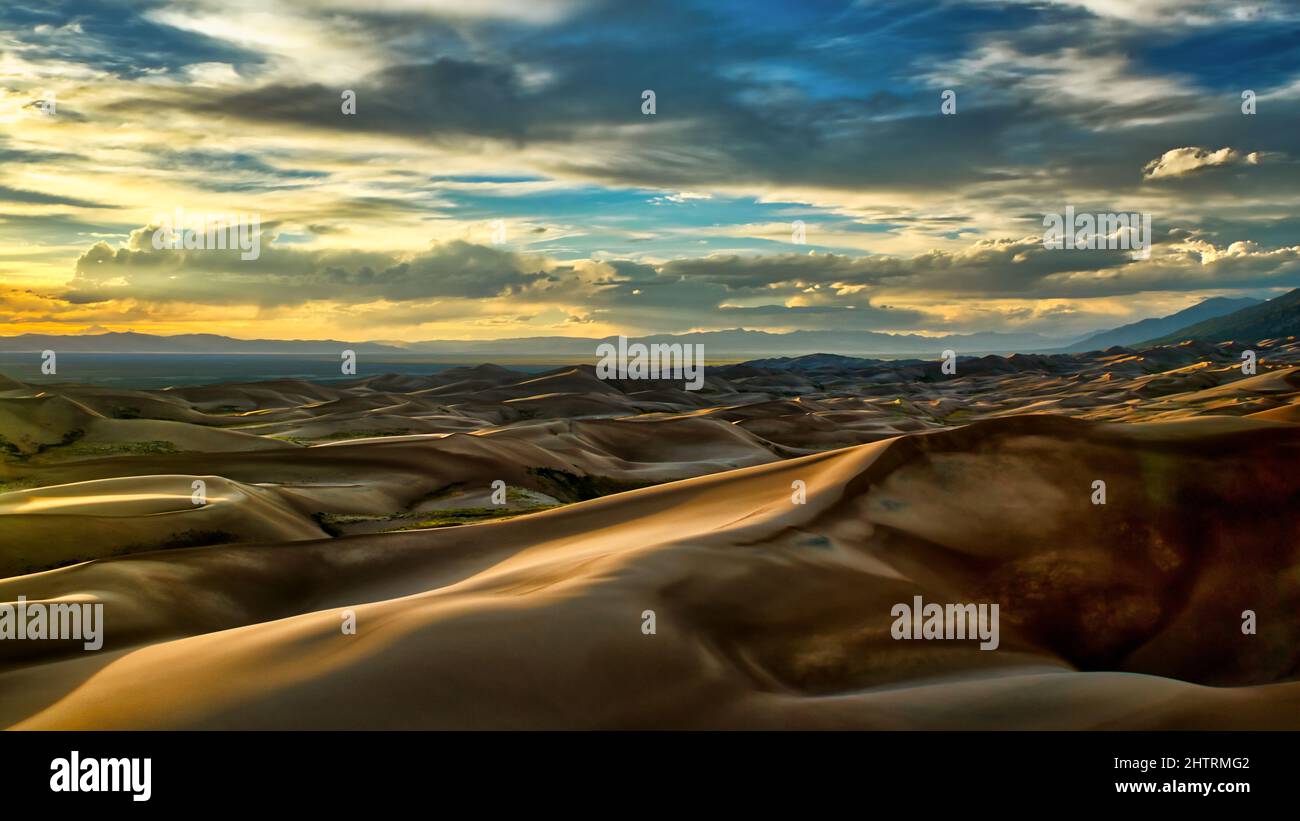 Sand dunes at Great Sand Dunes National Park and Preserve, Colorado ...